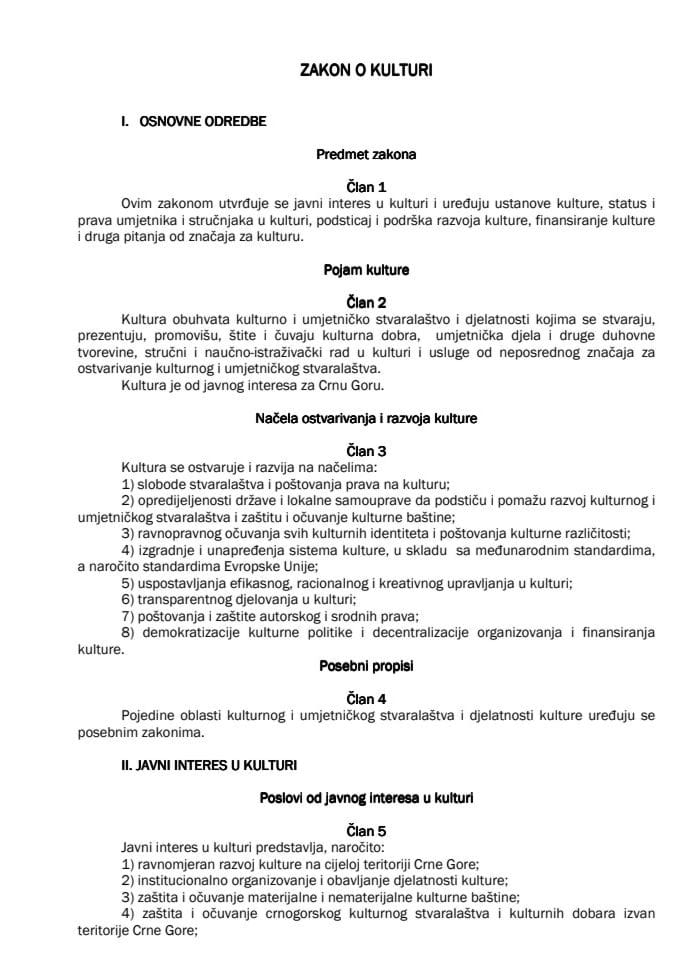 Zakon o kulturi