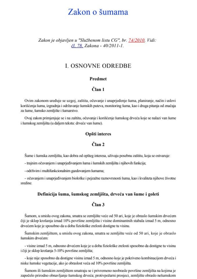 Zakon o šumama