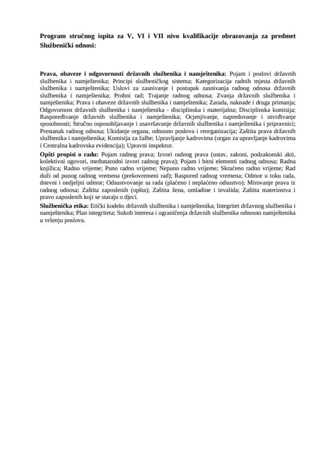 Program stručnog ispita za V, VI i VII nivo kvalifikacije obrazovanja ...