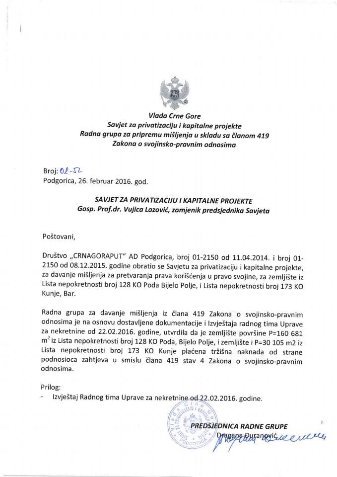 Predlozi mišljenja za pretvaranje prava korišćenja u pravo svojine, za ...