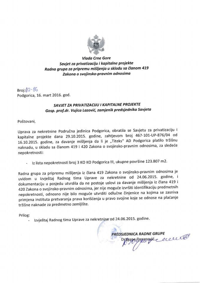 Predlozi mišljenja za pretvaranje prava korišćenja u pravo svojine, za ...