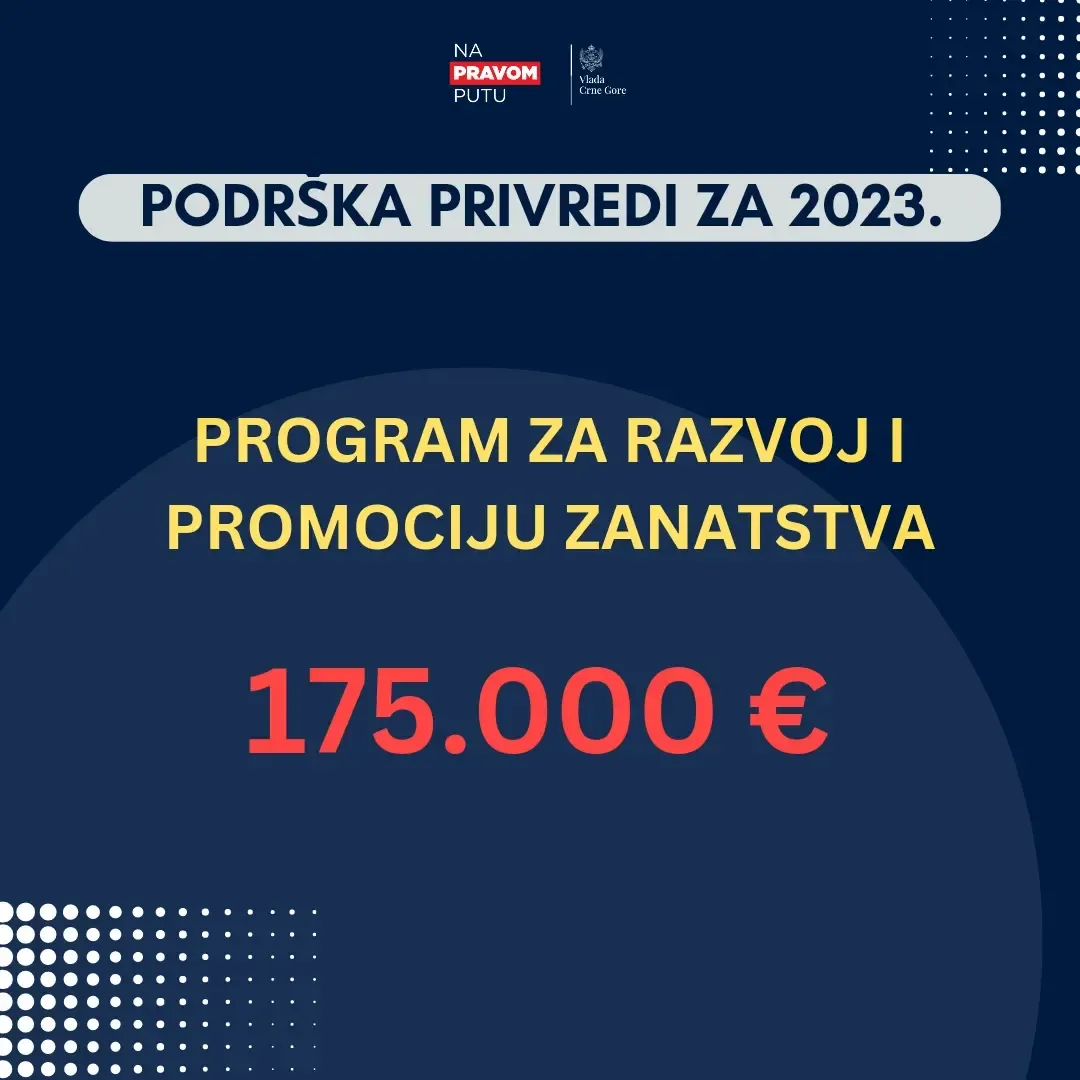 Javni poziv - Program za razvoj i promociju zanatstva 2023.