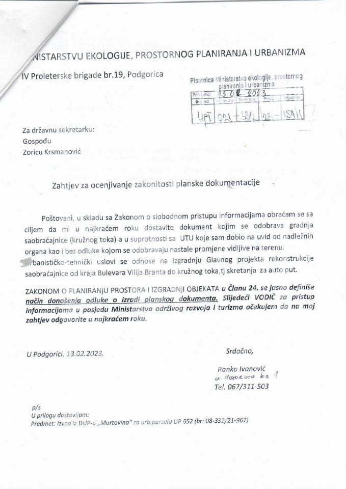 Zahtjevi - Slobodan pristup informacijama - UPI 121-332-23-151-1 Zahtjev za slobodan pristup ...