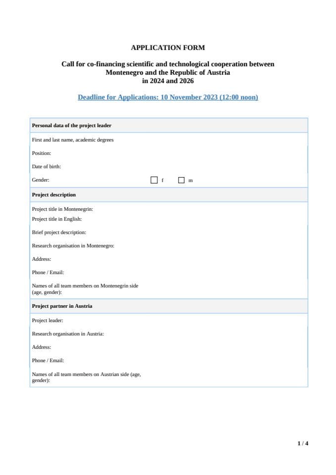 Application form ENG