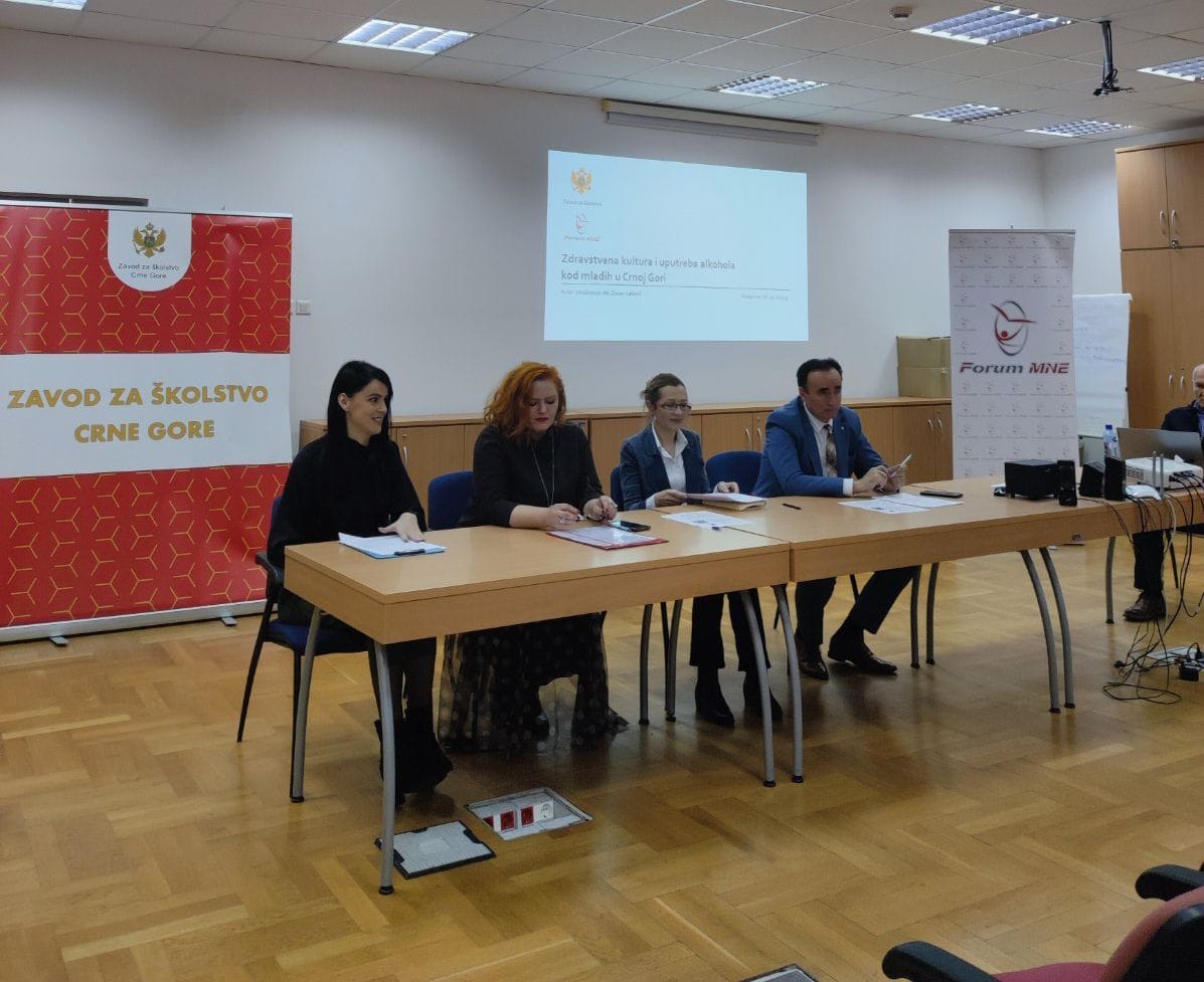Zdravstvena kultura i upotreba alkohola kod mladih u Crnoj Gori – predstavljeni rezultati