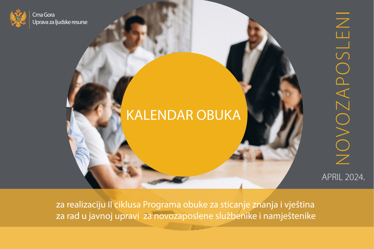 Kalendar obuka za realizaciju Programa obuke za novozaposlene ...