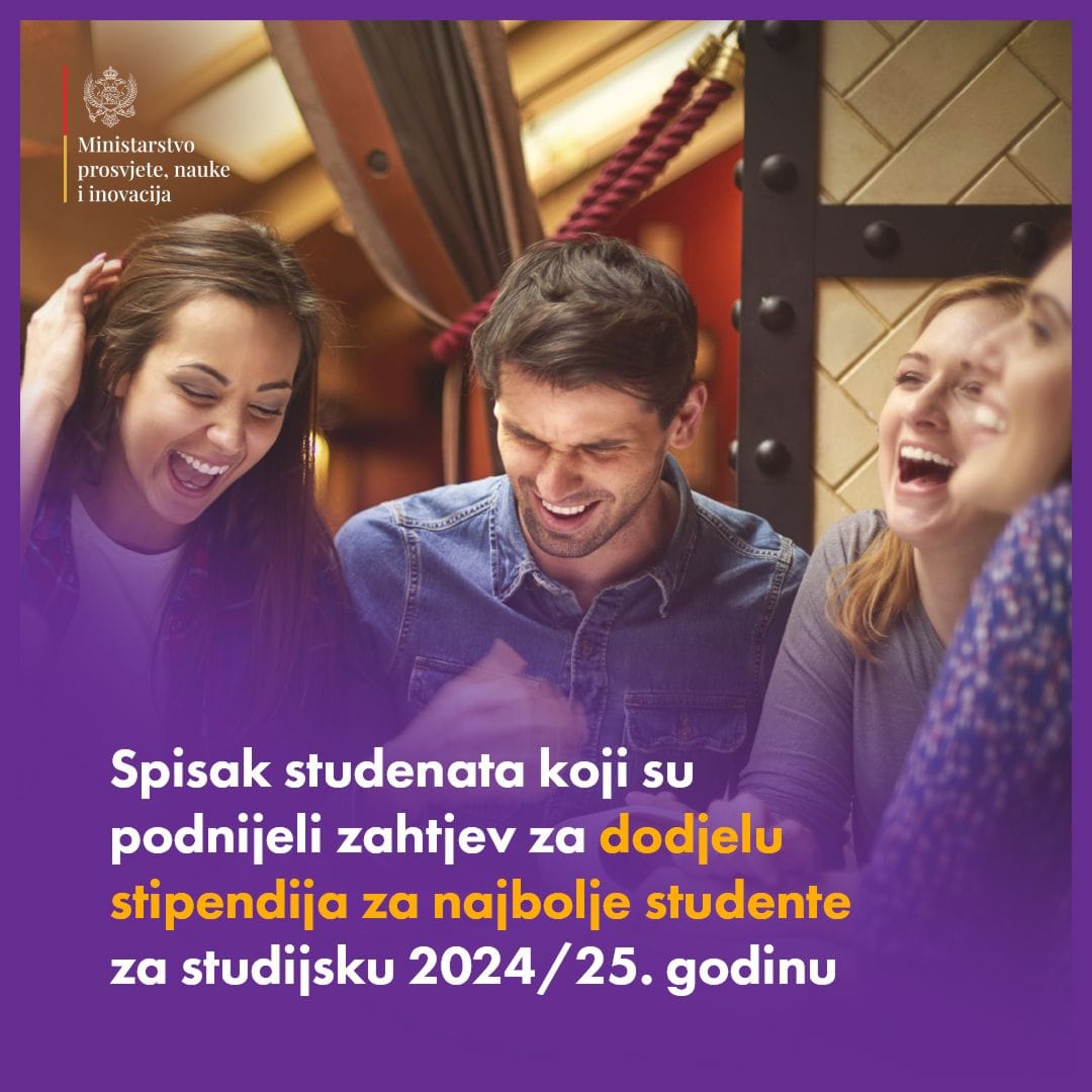 Spisak studenata koji su podnijeli zahtjev za dodjelu stipendija za 2024/25. godinu