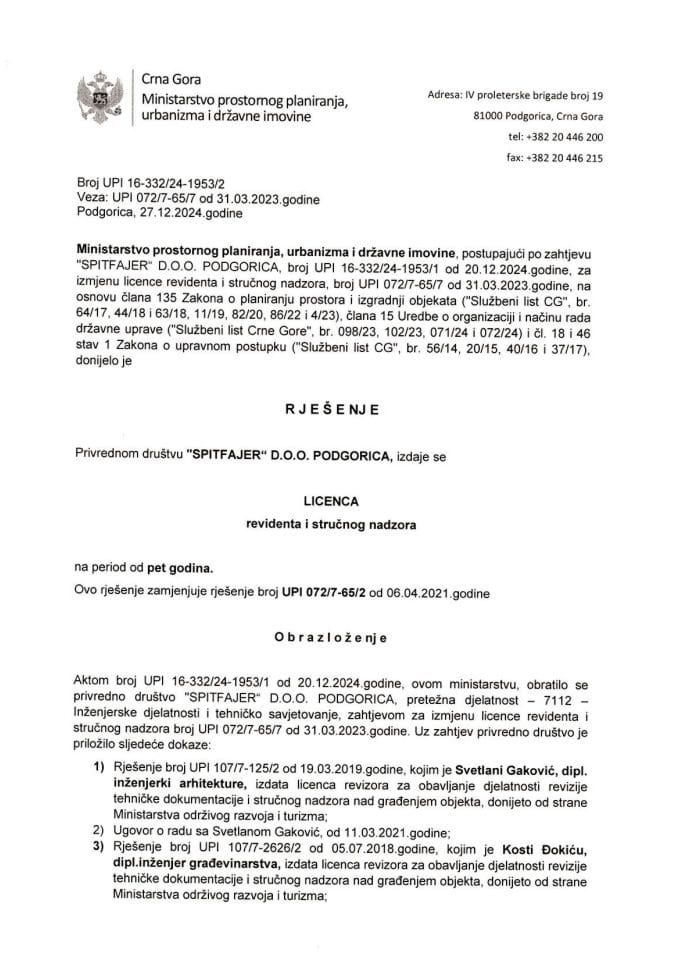 Licence revidenta i stručnog nadzora - UPI 16-332-24-1953-2 veza UPI ...