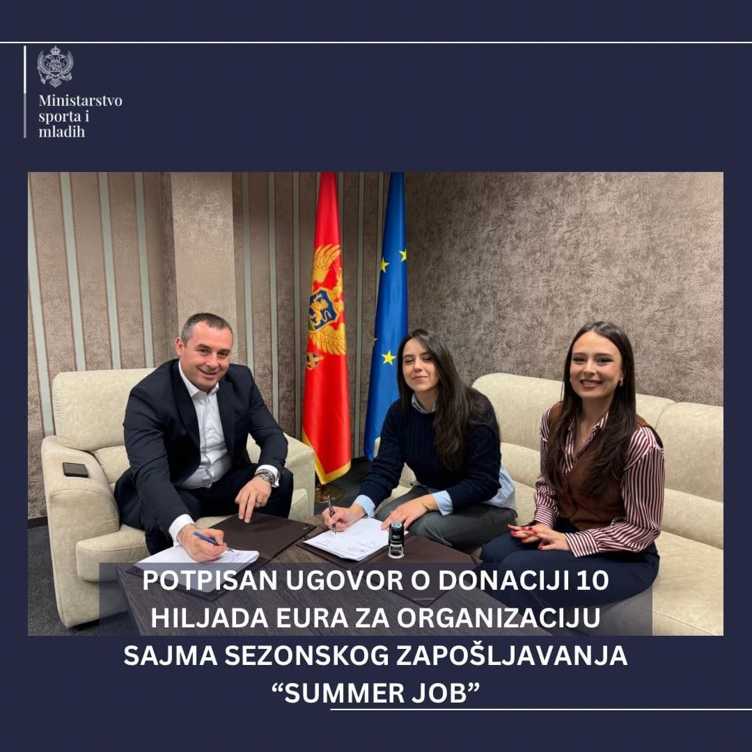 Deset hiljada eura za podršku Sajmu sezonskog zapošljavanja ''Summer Job''