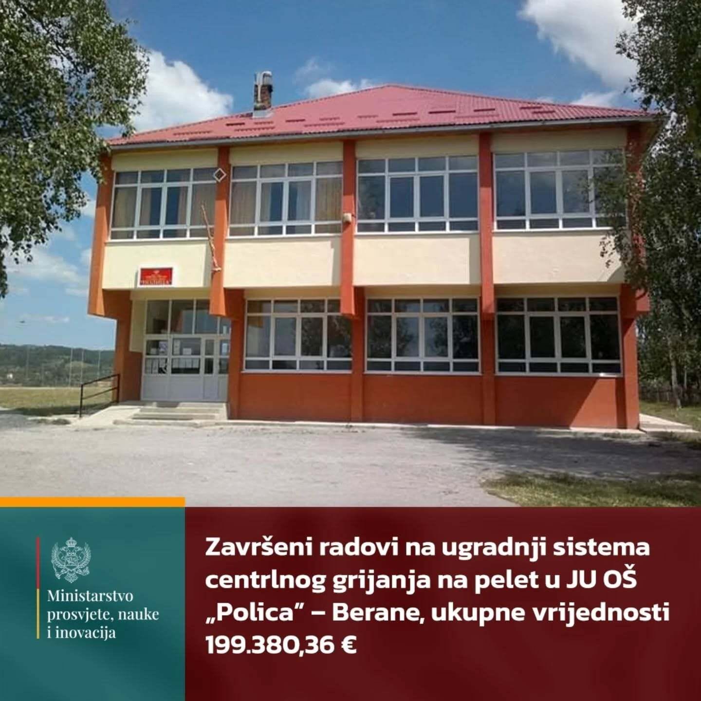 U Osnovnoj školi ,,Polica" u Beranama završena ugradnja sistema centralnog grijanja