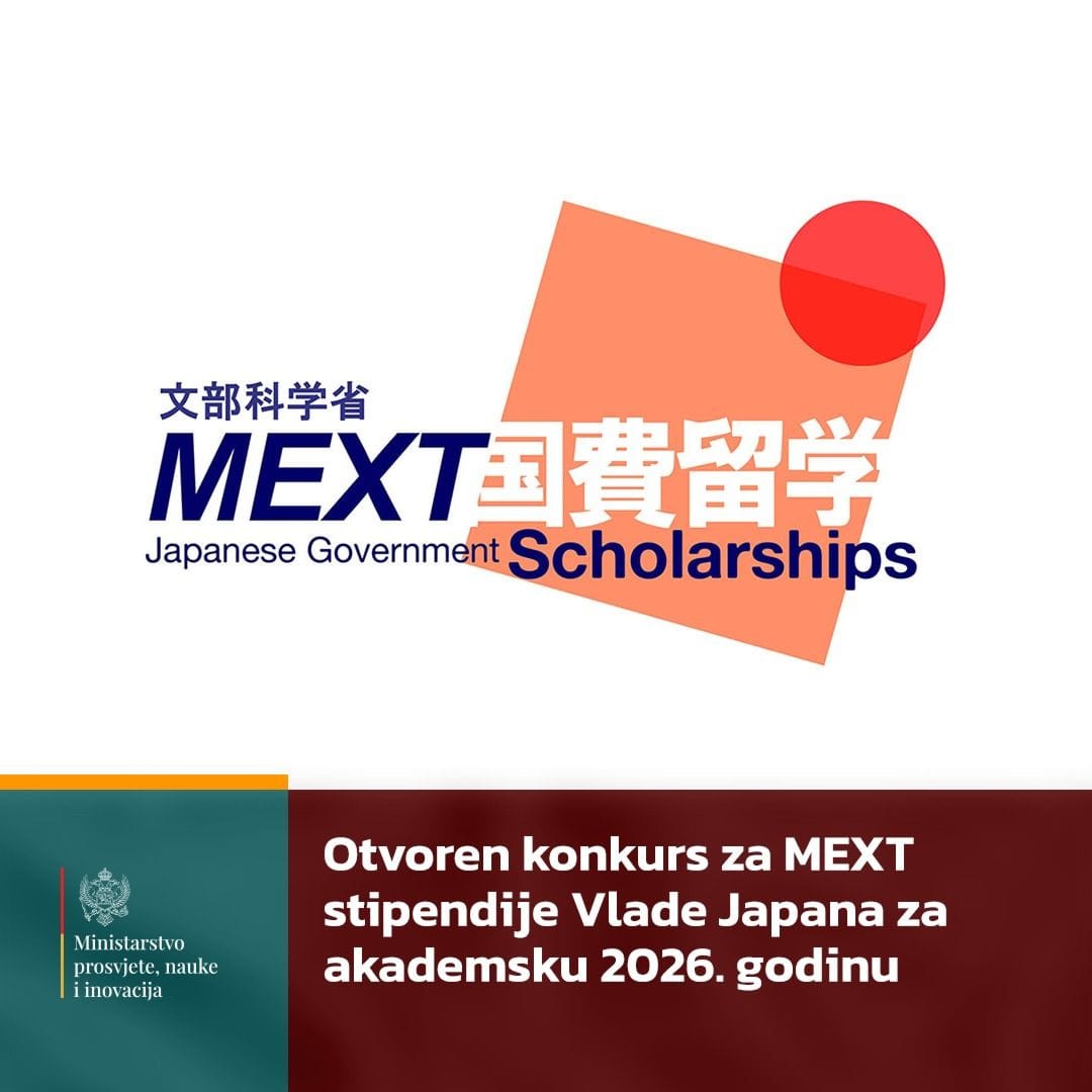 Otvoren konkurs za MEXT stipendije Vlade Japana za akademsku 2026. godinu