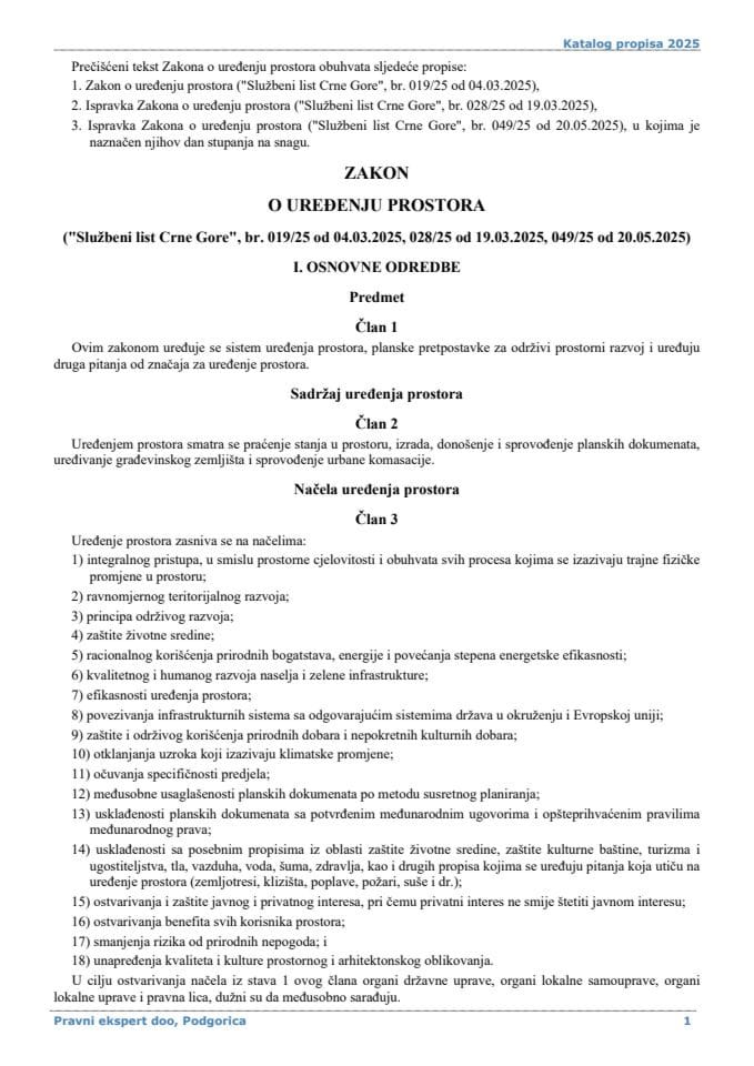 Zakon o uredjenju prostora